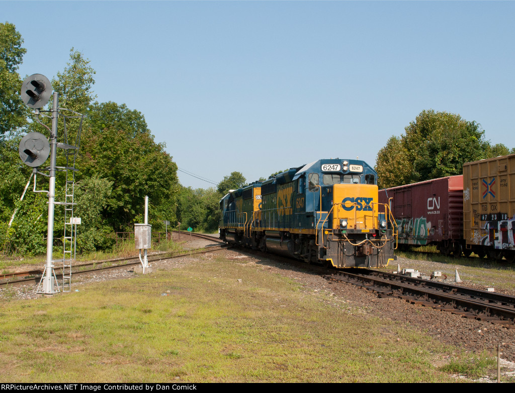 CSX 6247 Leads B740 into Palmer MA